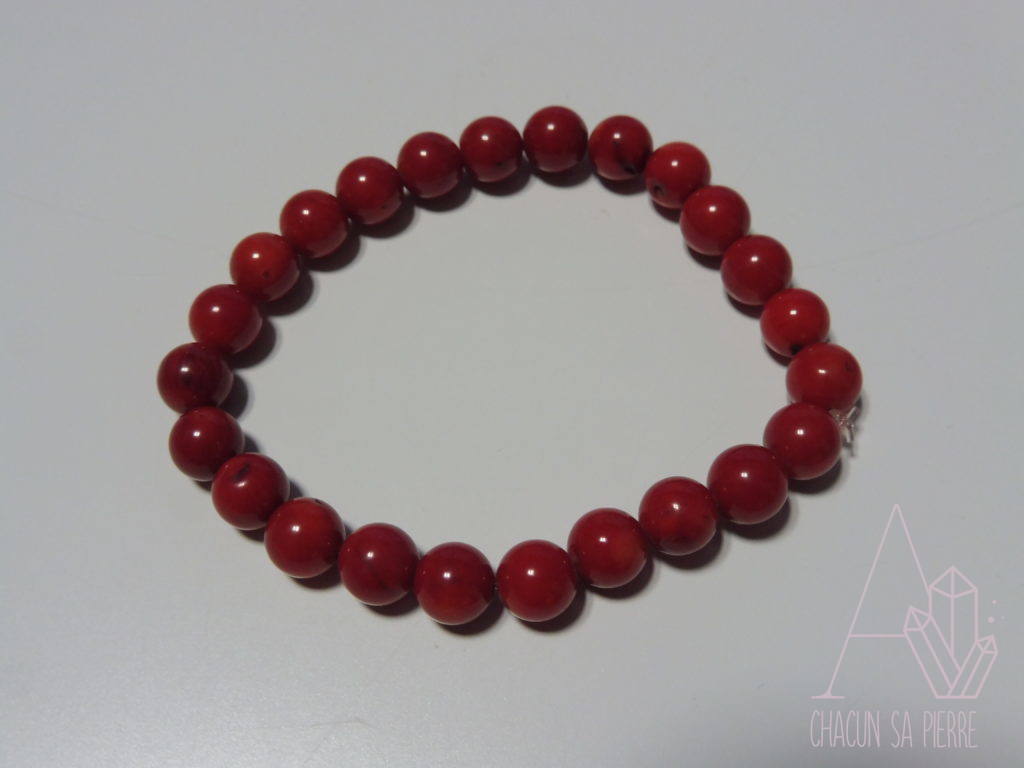 pierre corail rouge bracelet boules 8mm | A Chacun sa Pierre
